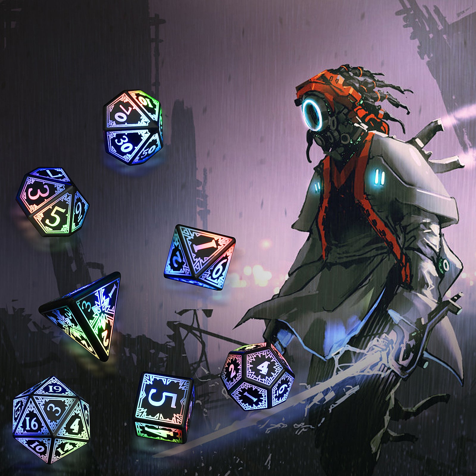 Colored DND Dice Sets Bulk LED Dice For Role Playing Dice Tabletop ...