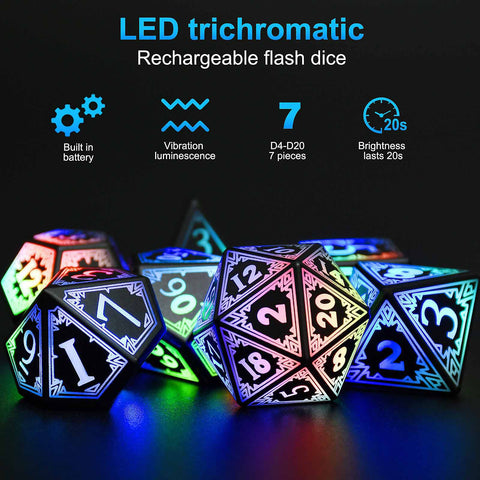Light up LED Dice Set Dungeons and Dragons Role Playing Dice Tabletop ...