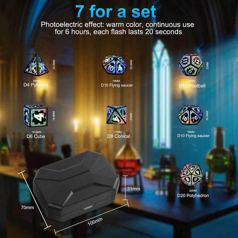 Light up LED Dice Set Dungeons and Dragons Role Playing Dice Tabletop ...