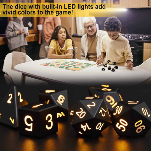 LED Cool DnD Dice Set with Charging Boxes for D&D, Yu-Gi-Oh Table Games ...