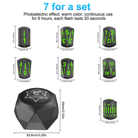 Electronic DND Dice 7 PCS Glowing Silicone LED Dice with Charging Box ...
