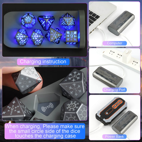 Flashing LED DND Dice Set for Dungeons and Dragons Role Playing ...