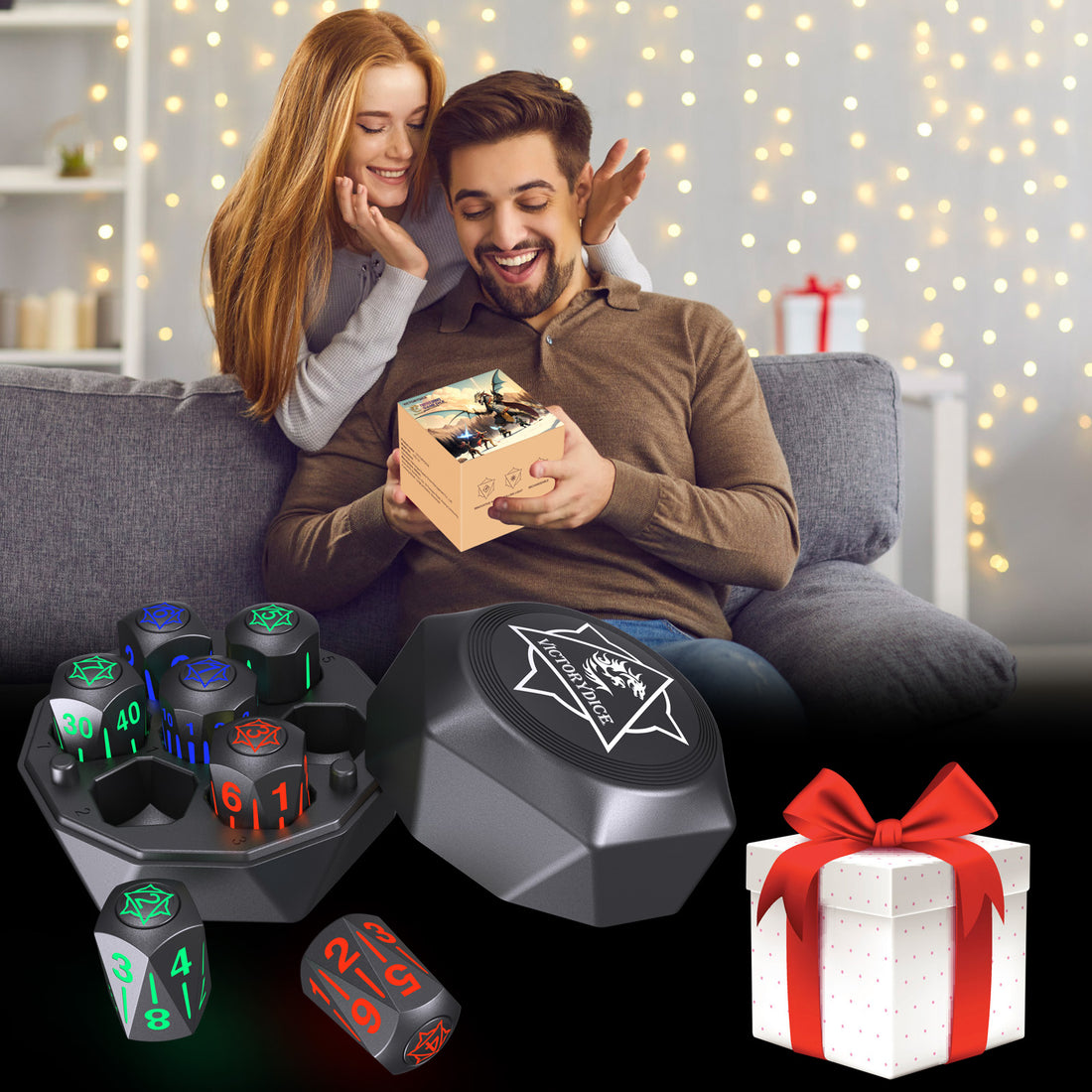 D&D LED Polyhedral Rechargeable Set for Dungeons and Dragons – Victorydice