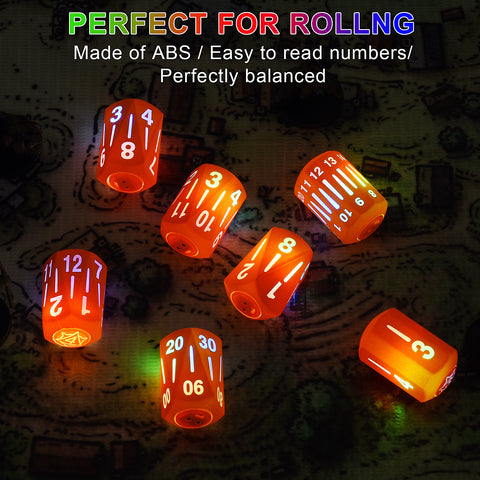Coolest DND Dice LED Rechargeable Silicone Light Up LED Glowing Dice w ...